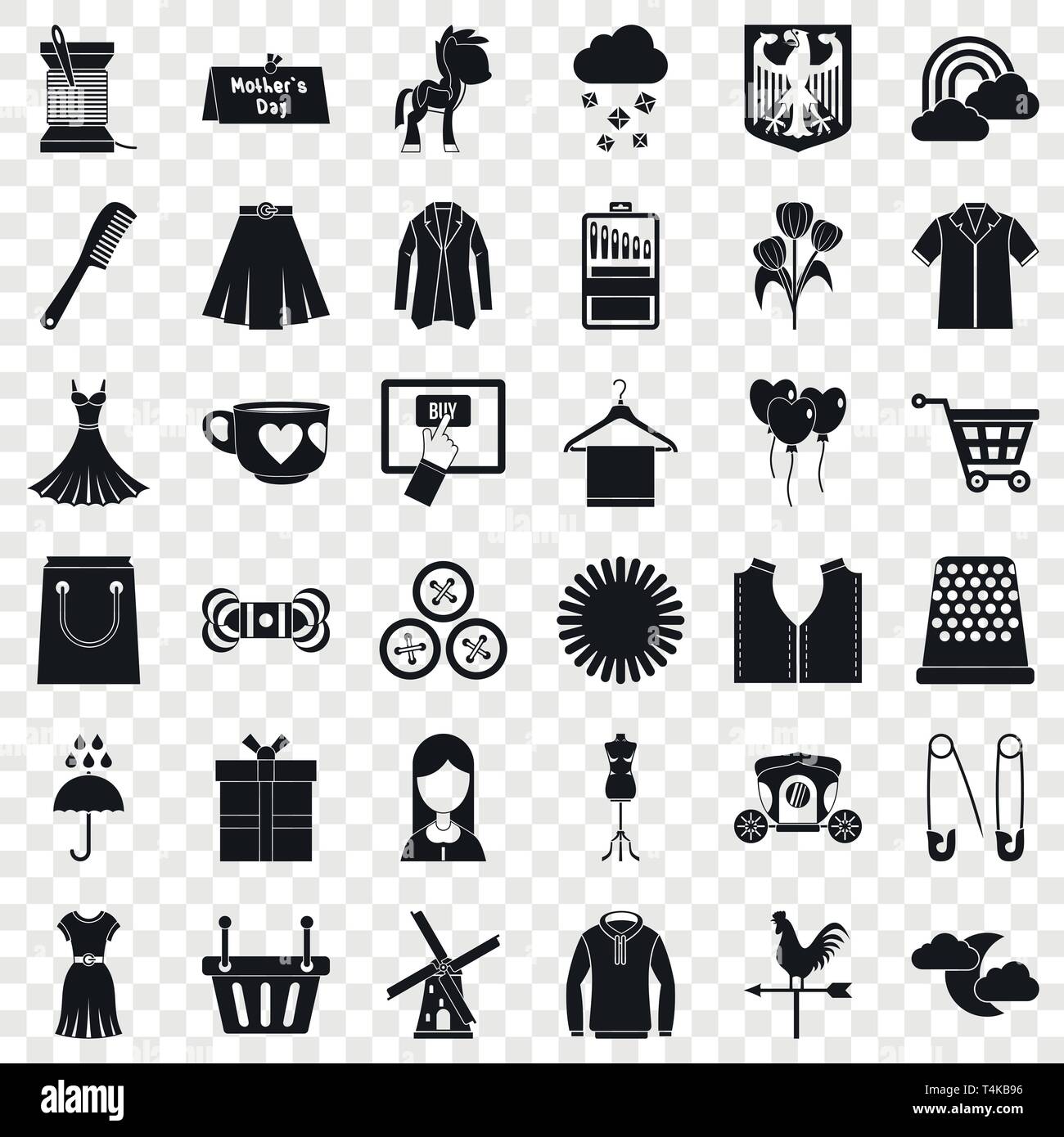 Beautiful dress icons set, simple style Stock Vector Image & Art - Alamy