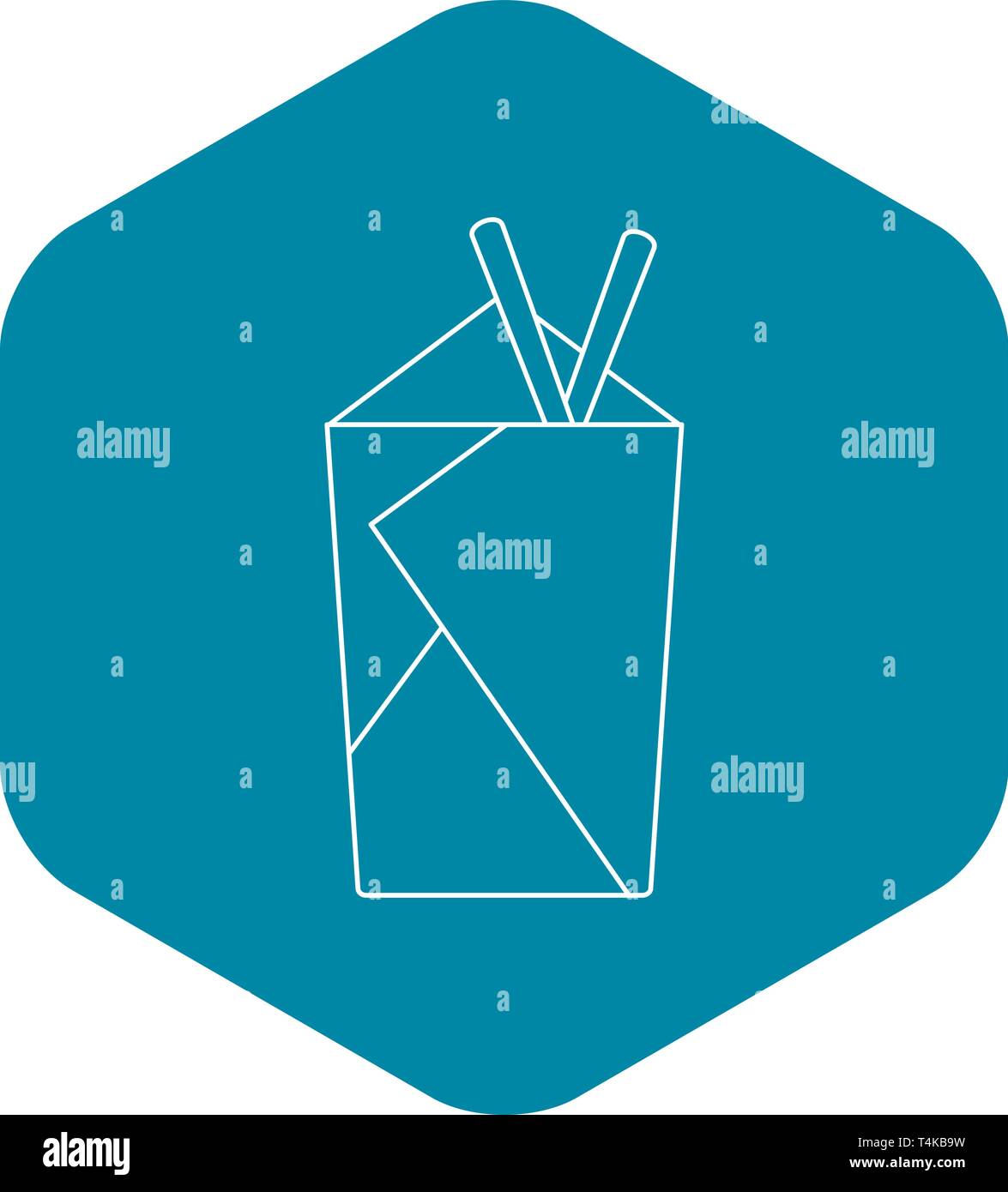 Noodle box with chopsticks icon, outline style Stock Vector Image & Art ...