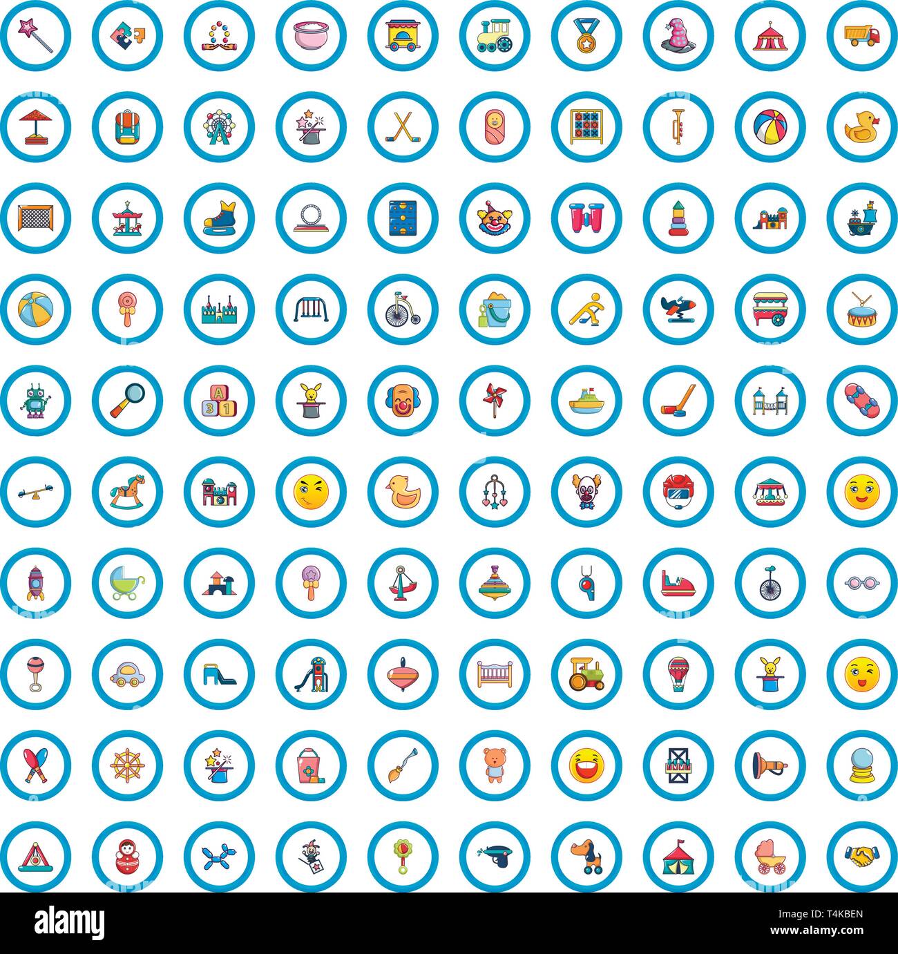 100 toys icons set, cartoon style Stock Vector Image & Art - Alamy
