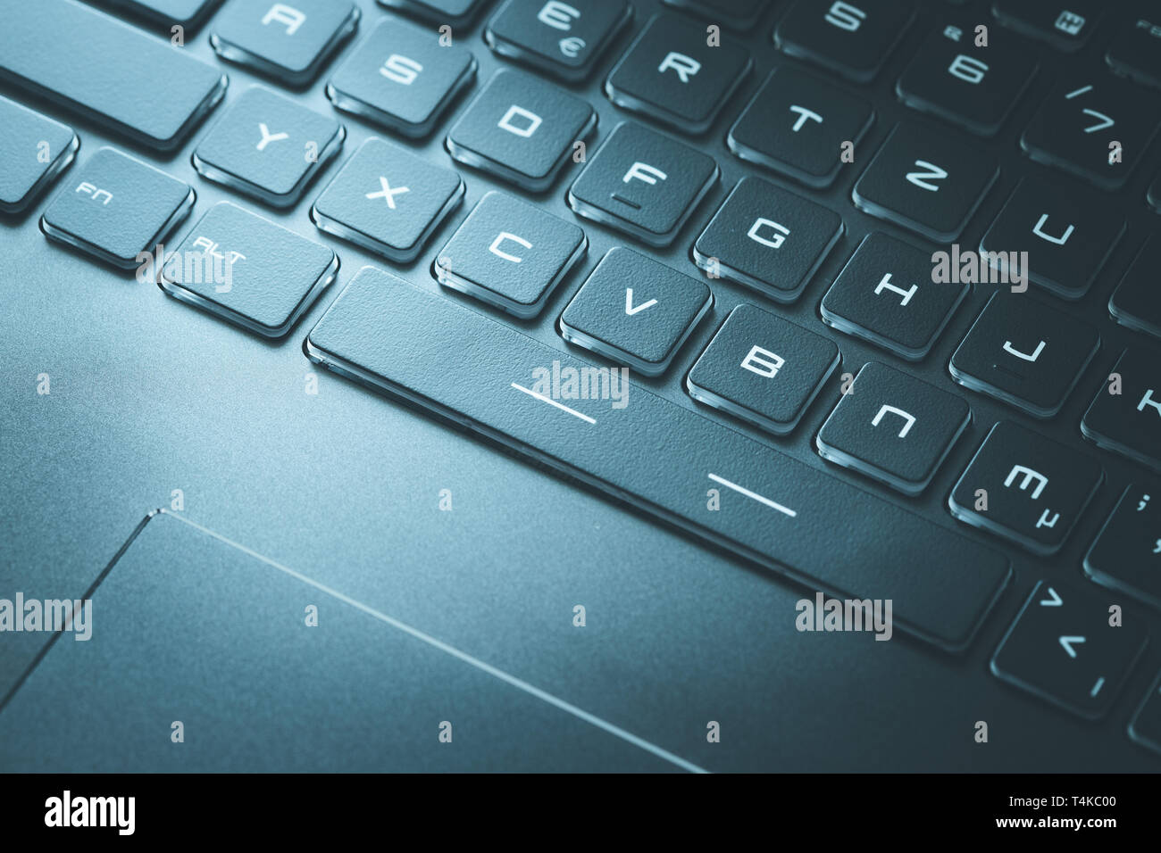 Laptop keyboard and touchpad: closeup picture Stock Photo - Alamy