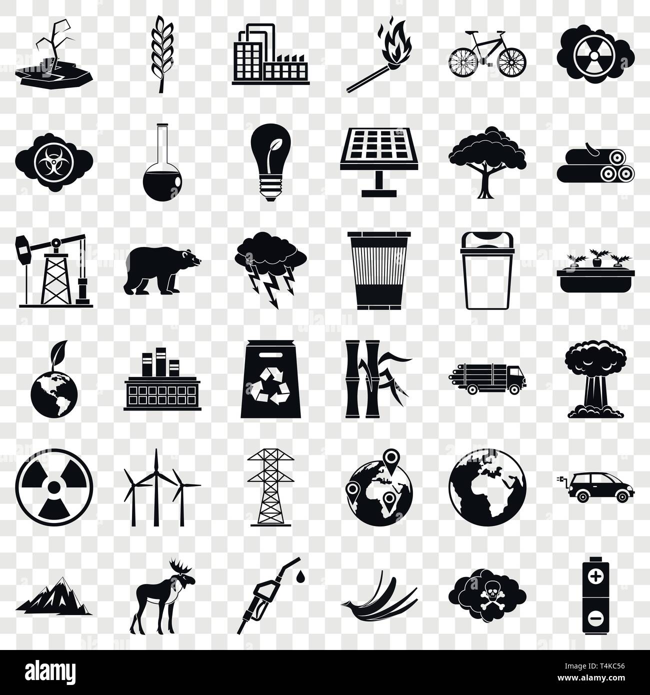Environmental icons set, simple style Stock Vector Image & Art - Alamy