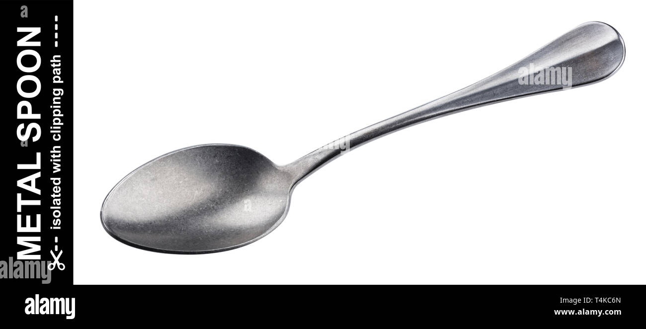 Metal spoon isolated on white background Stock Photo - Alamy