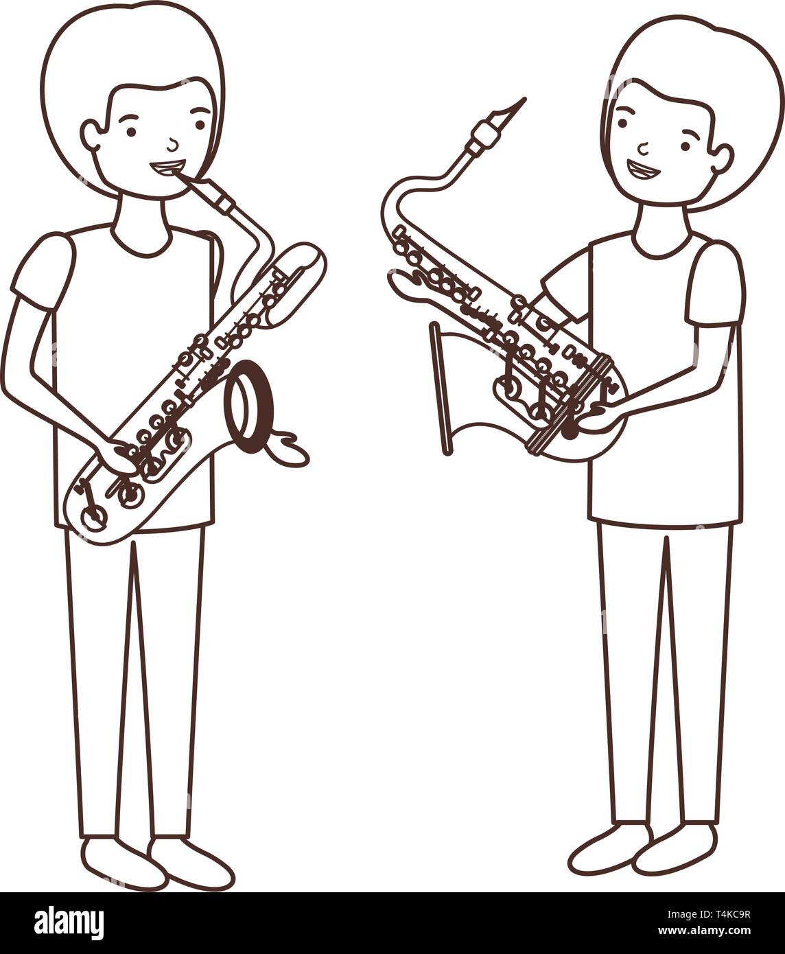 men with musical instruments character Stock Vector Image & Art - Alamy