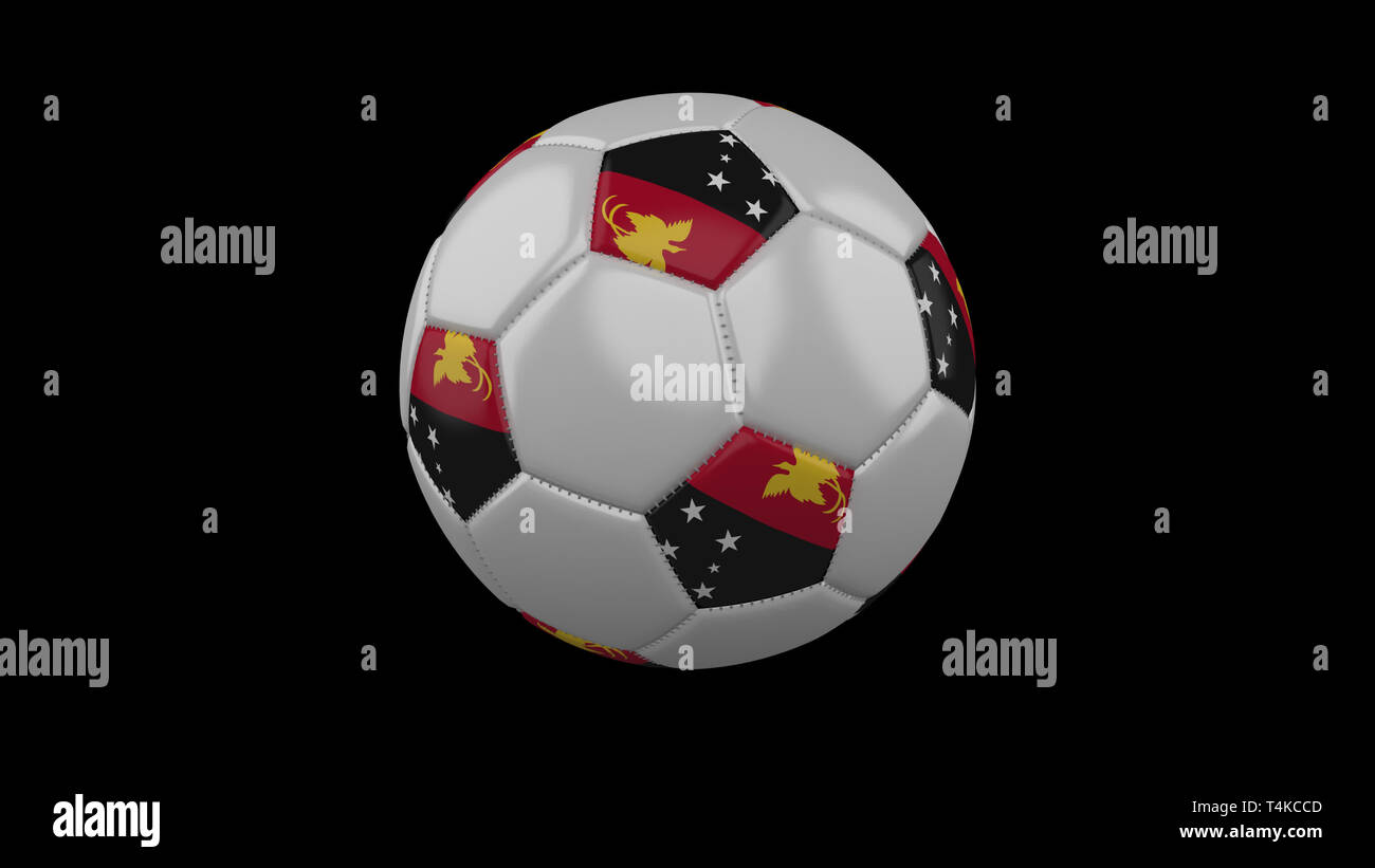 Soccer ball with flag Papua New Guinea colors, 3d rendering Stock Photo ...