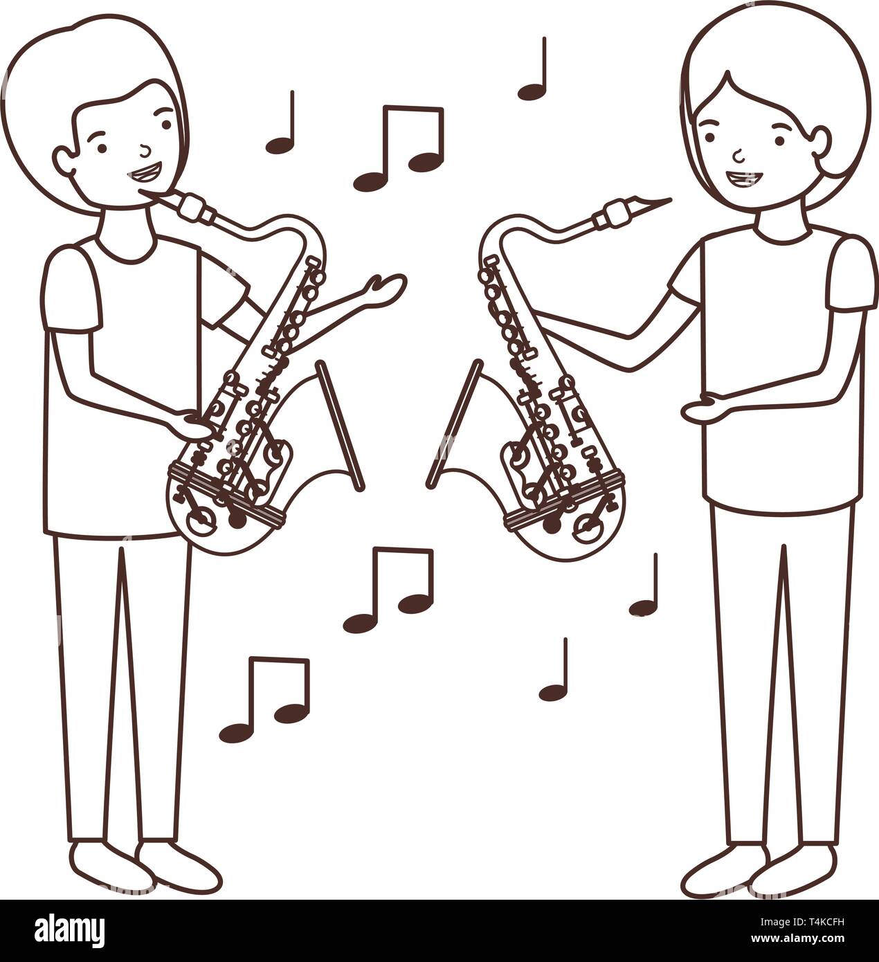 men with musical instruments character Stock Vector Image & Art - Alamy