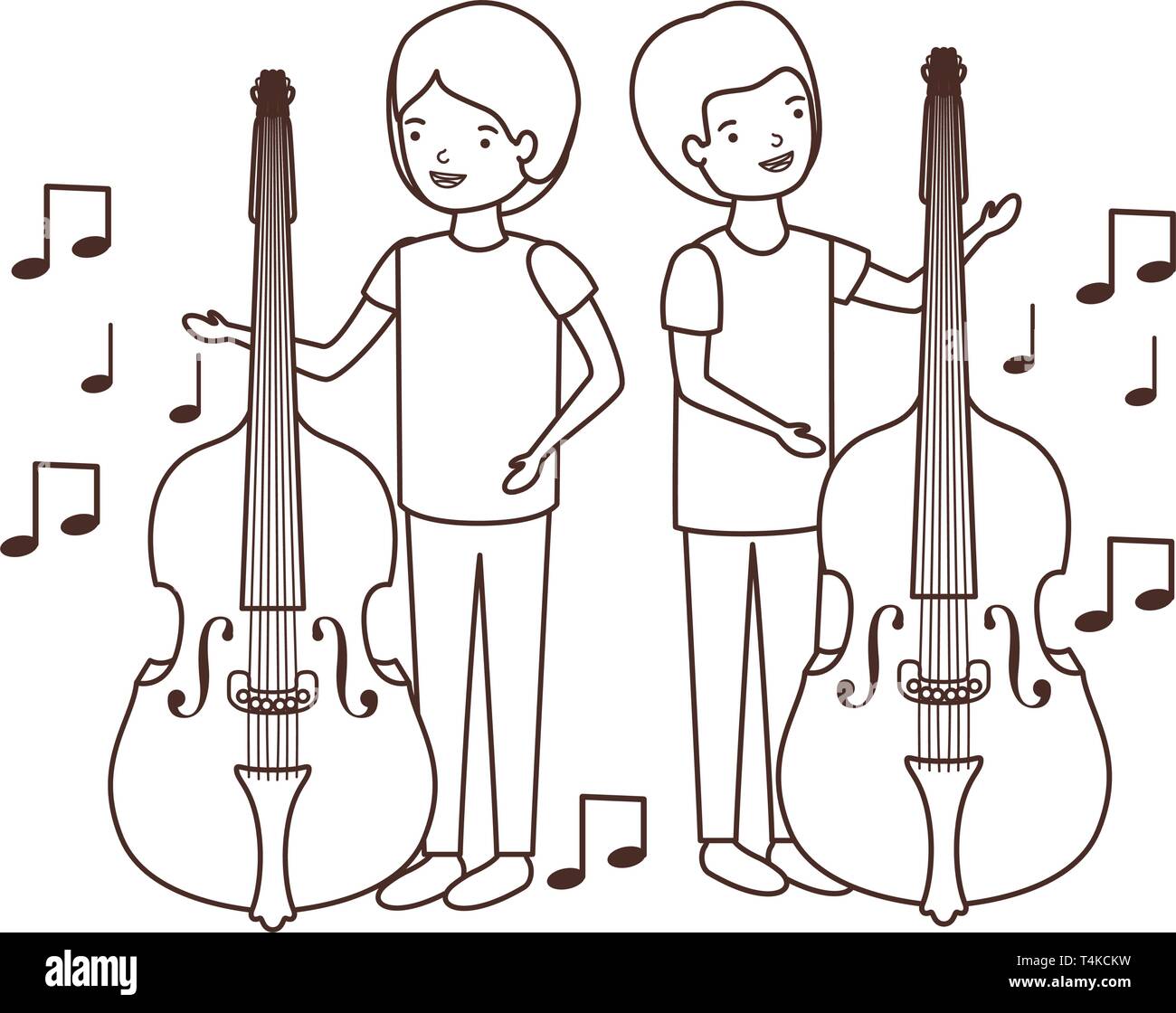 men with musical instruments character Stock Vector Image & Art - Alamy