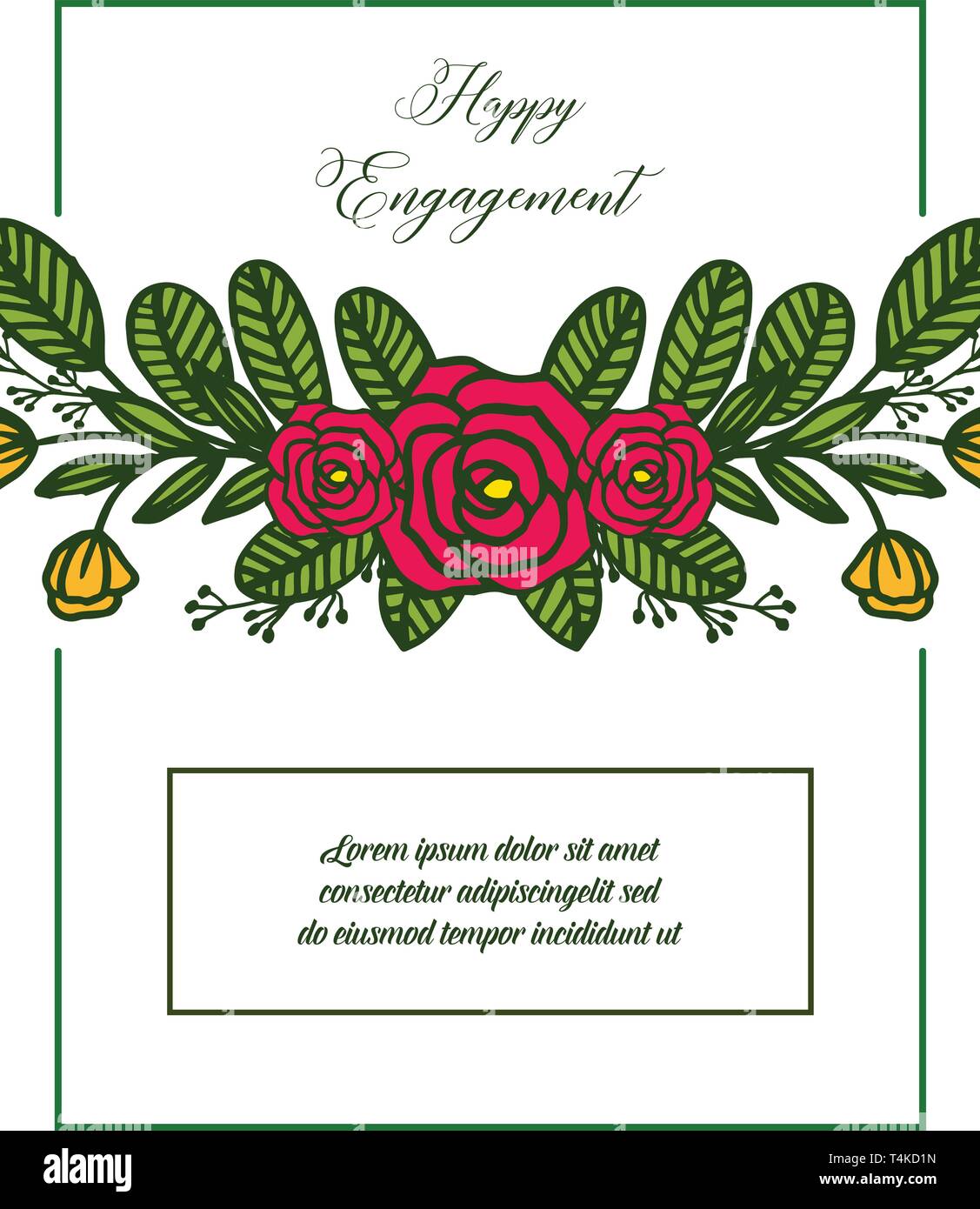 Vector illustration various card happy engagement with decoration ...