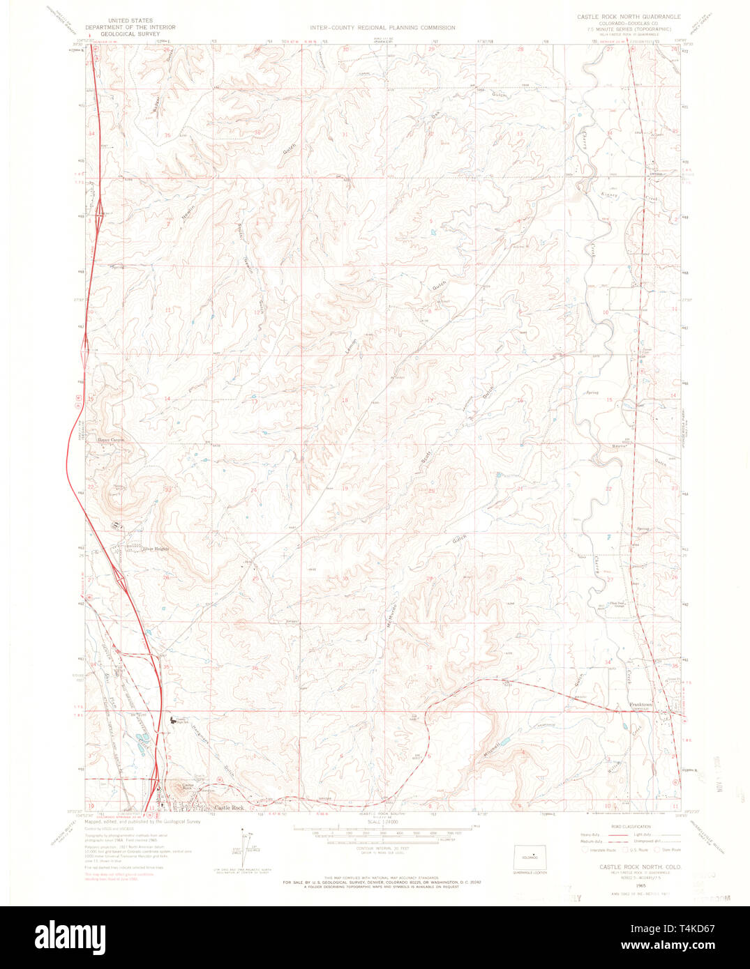 USGS TOPO Map Colorado CO Castle Rock North 450299 1965 24000 ...