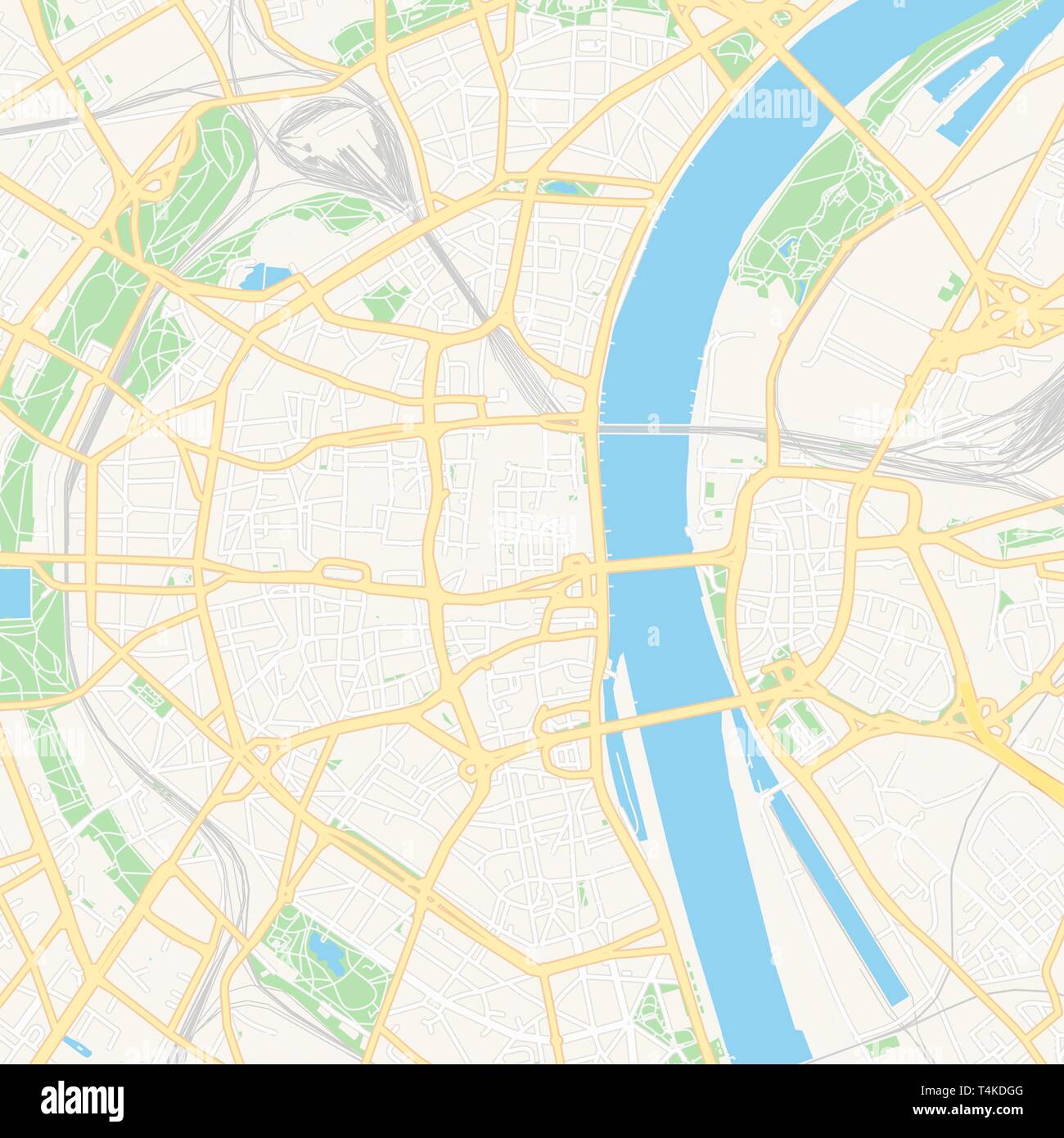 Printable map of Koln, Germany with main and secondary roads and larger ...