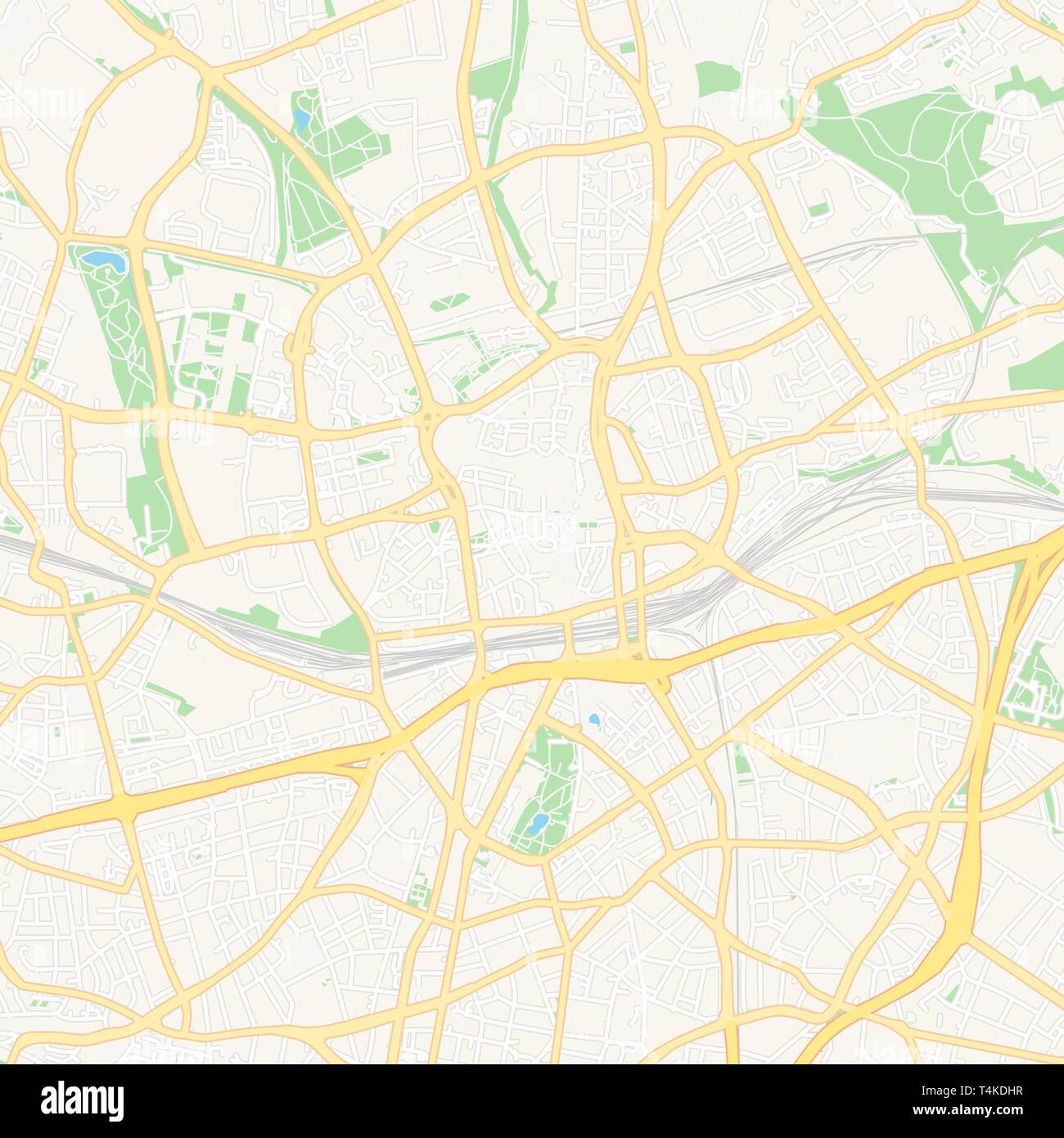 Printable map of Essen, Germany with main and secondary roads and ...