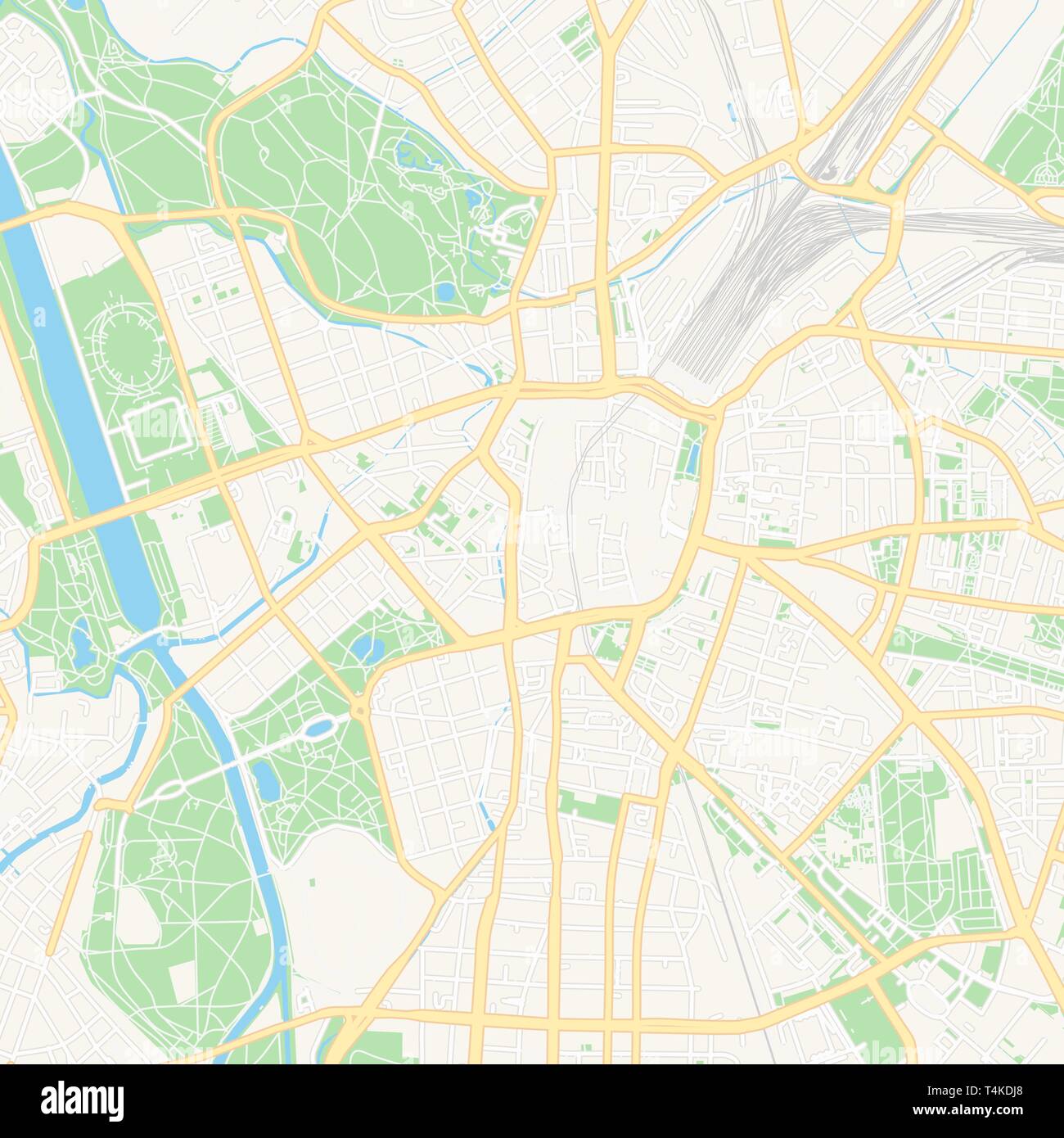 Printable map of Leipzig, Germany with main and secondary roads and ...