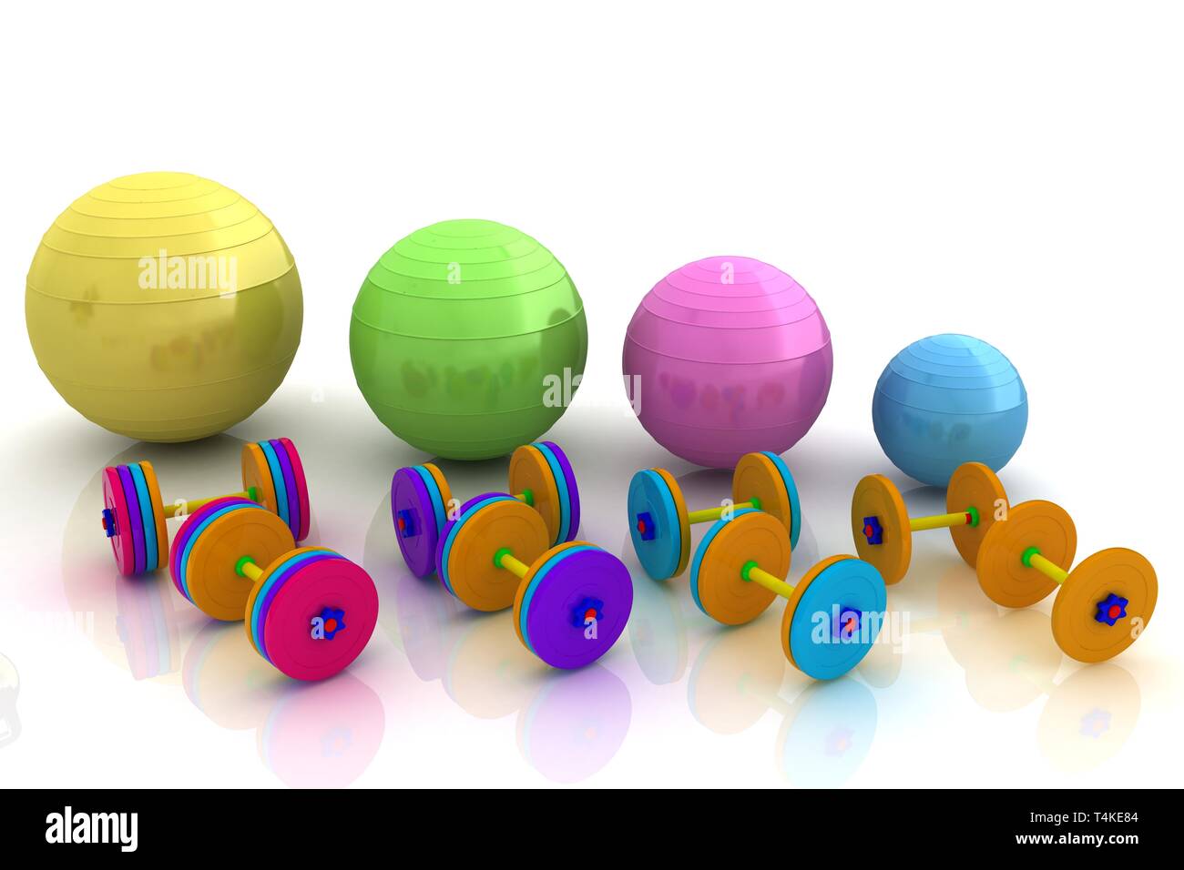 Fitness ball and dumbell Stock Photo - Alamy