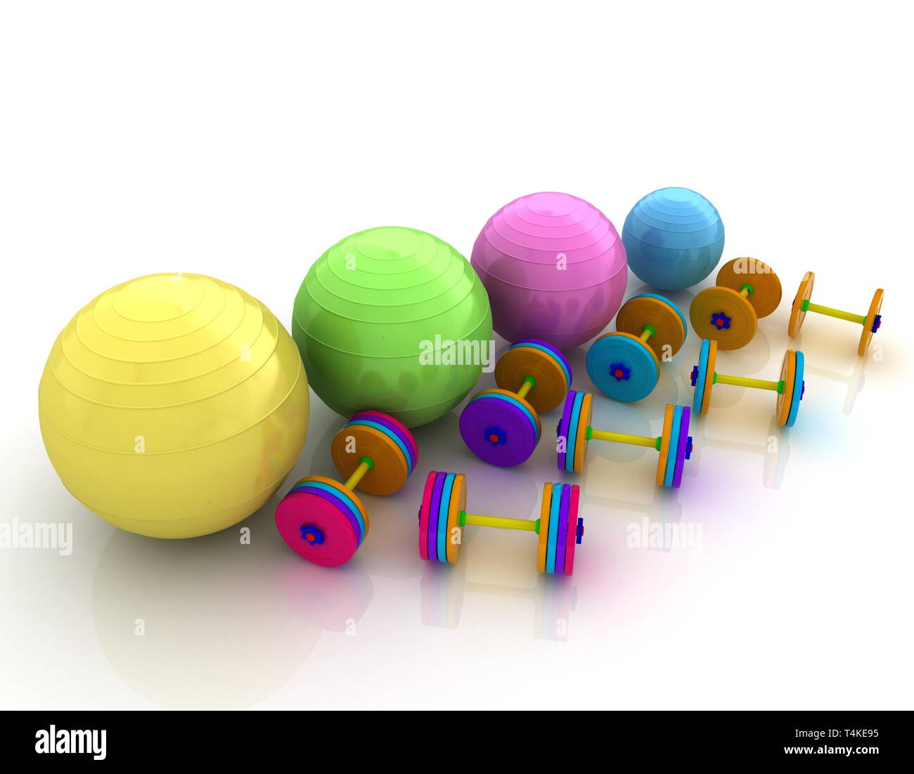 Fitness ball and dumbell Stock Photo - Alamy
