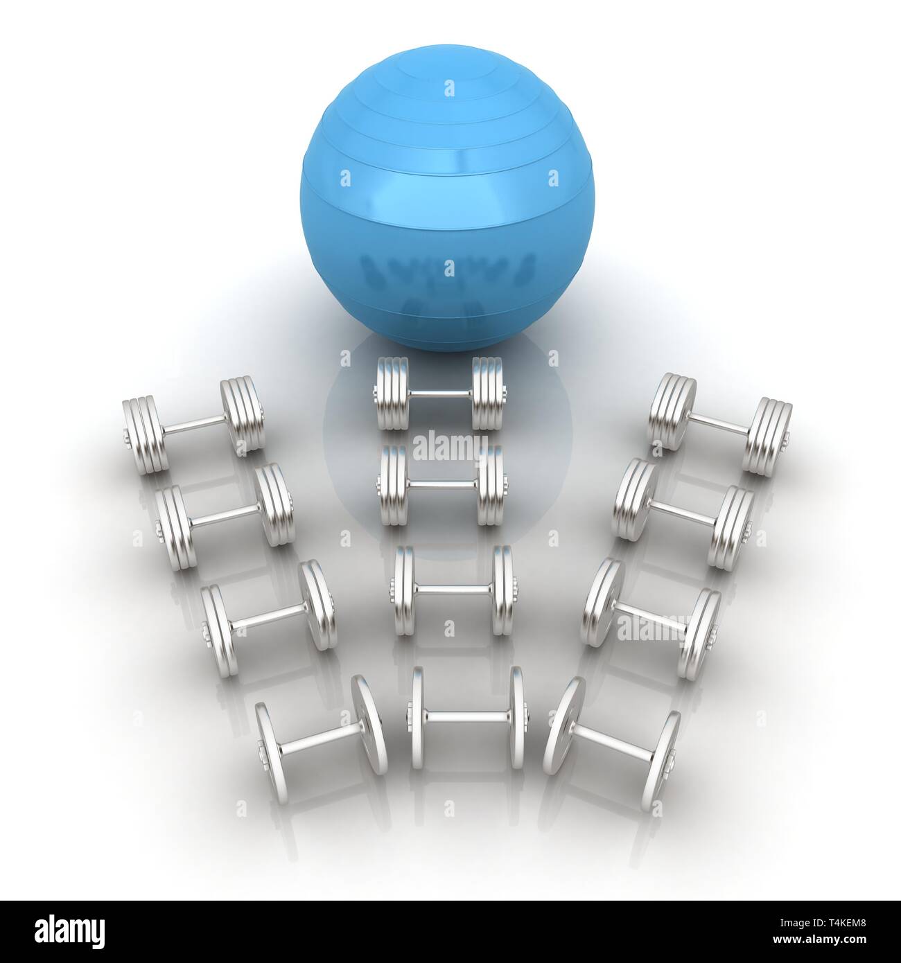 Fitness ball and dumbell Stock Photo - Alamy