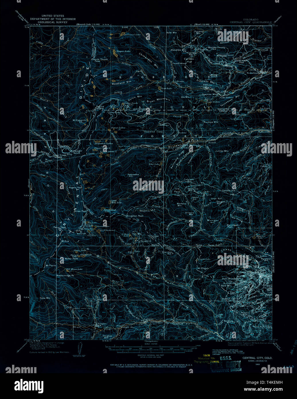 Map of colorado 1910 hi-res stock photography and images - Alamy