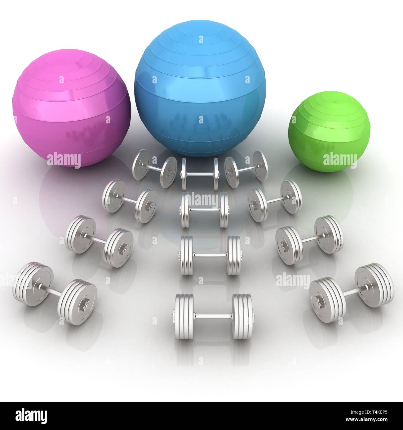 Fitness ball and dumbell Stock Photo - Alamy