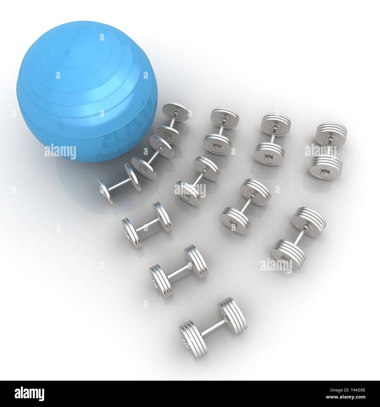 Fitness ball and dumbell Stock Photo - Alamy