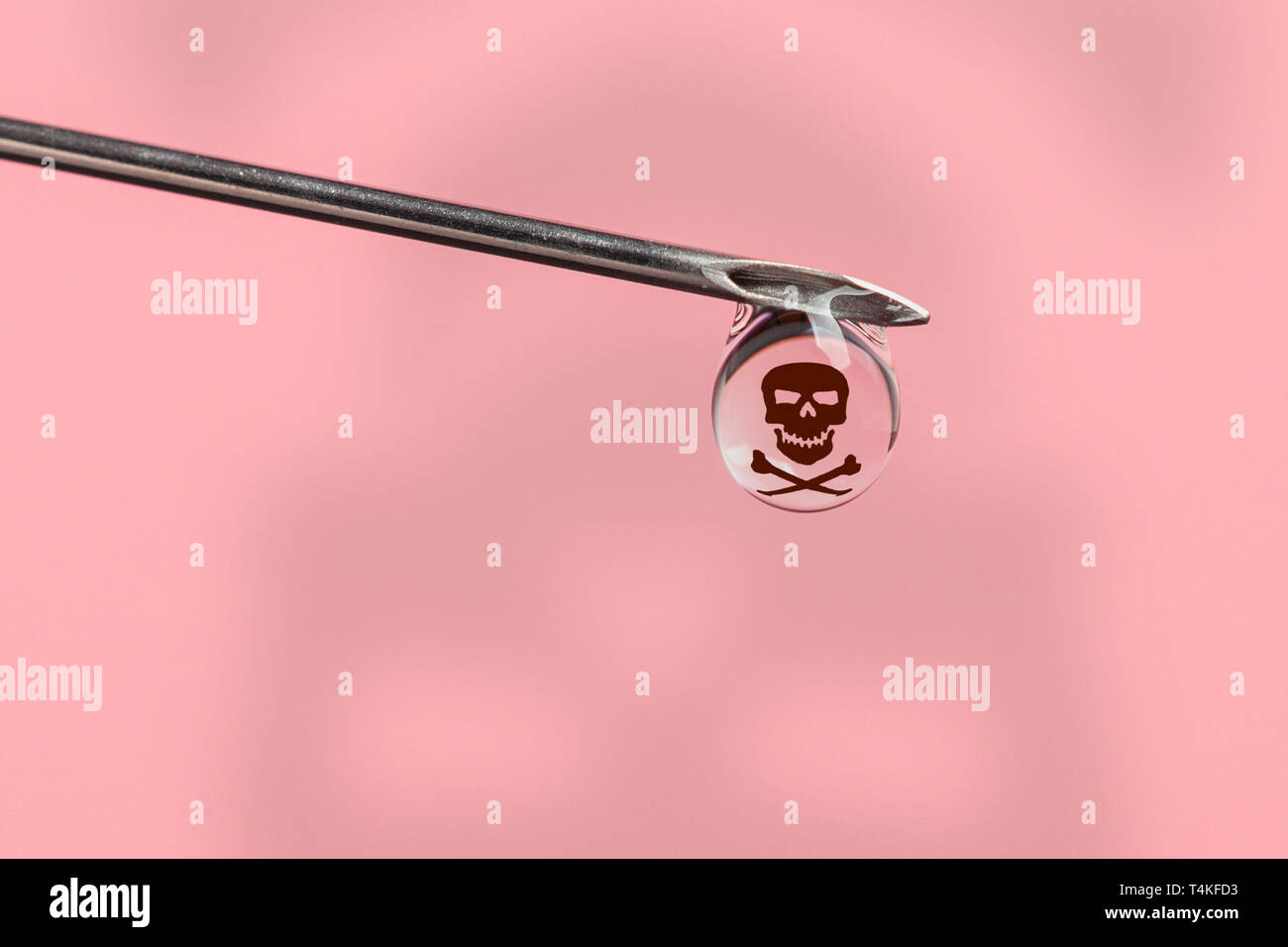 Poison on the end of the needle. Syringe with a dangerous medicine with ...