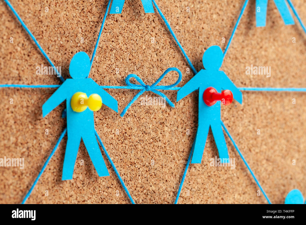 Related threads between a business team in a company. Knotted threads ...
