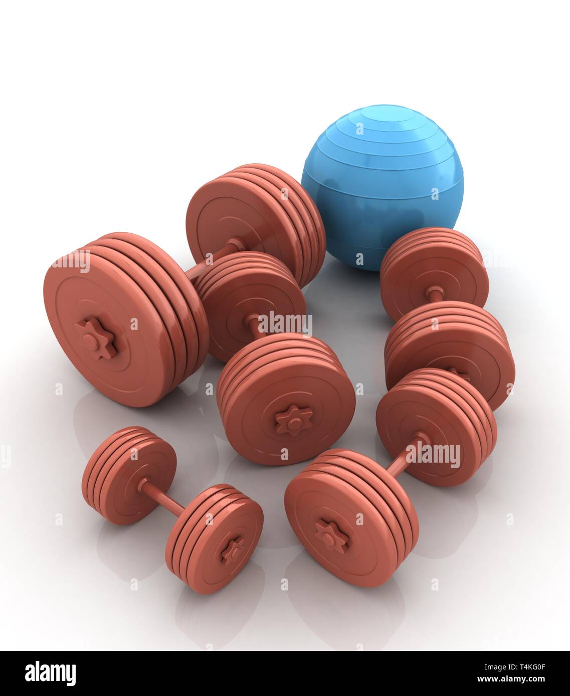 Fitness ball and dumbell Stock Photo - Alamy