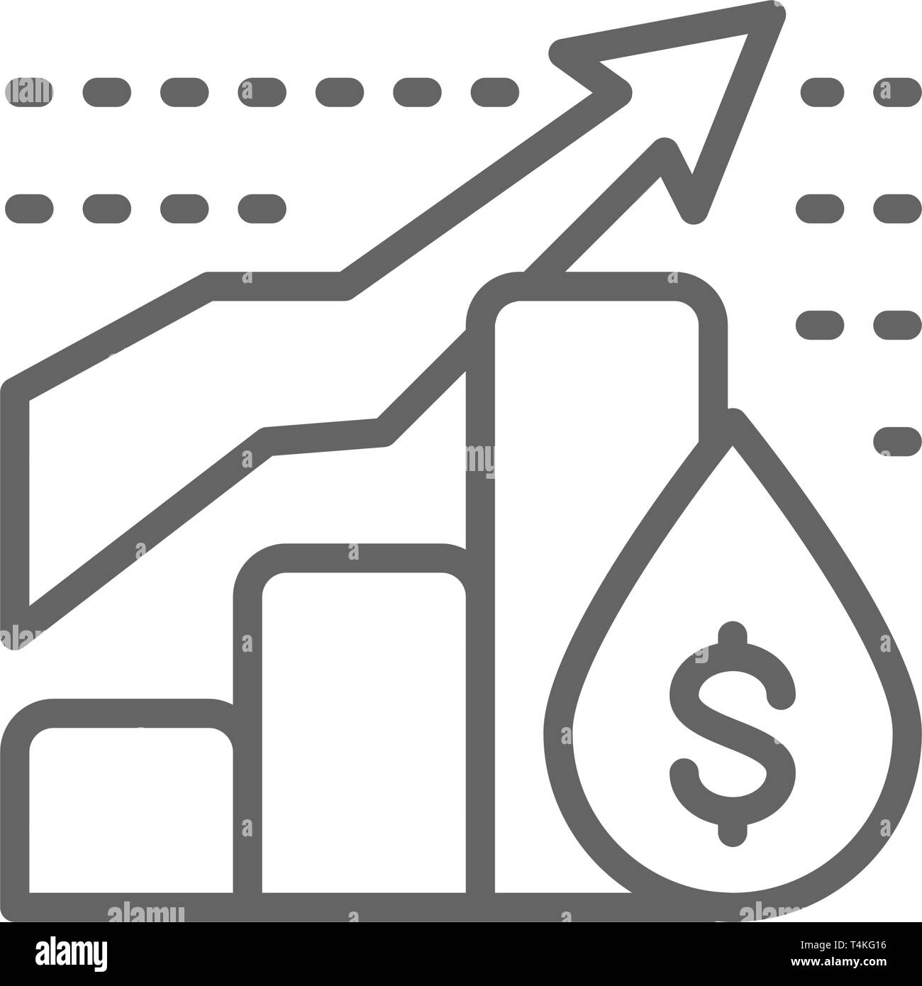 Oil price chart line icon. Isolated on white background Stock Vector ...
