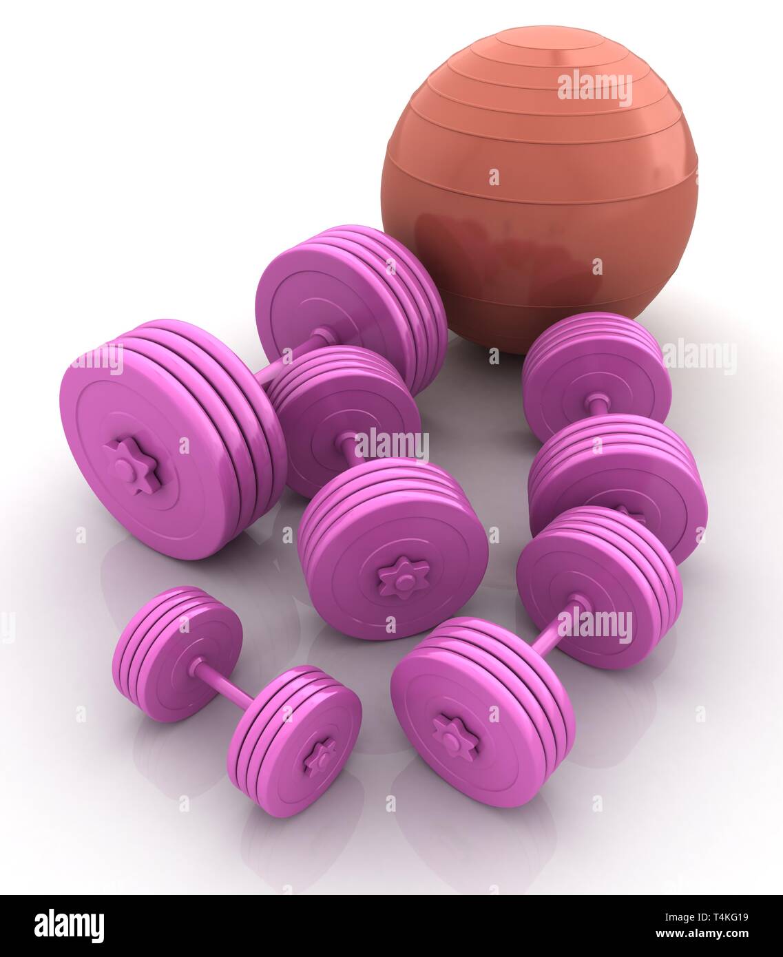 Fitness ball and dumbell Stock Photo - Alamy