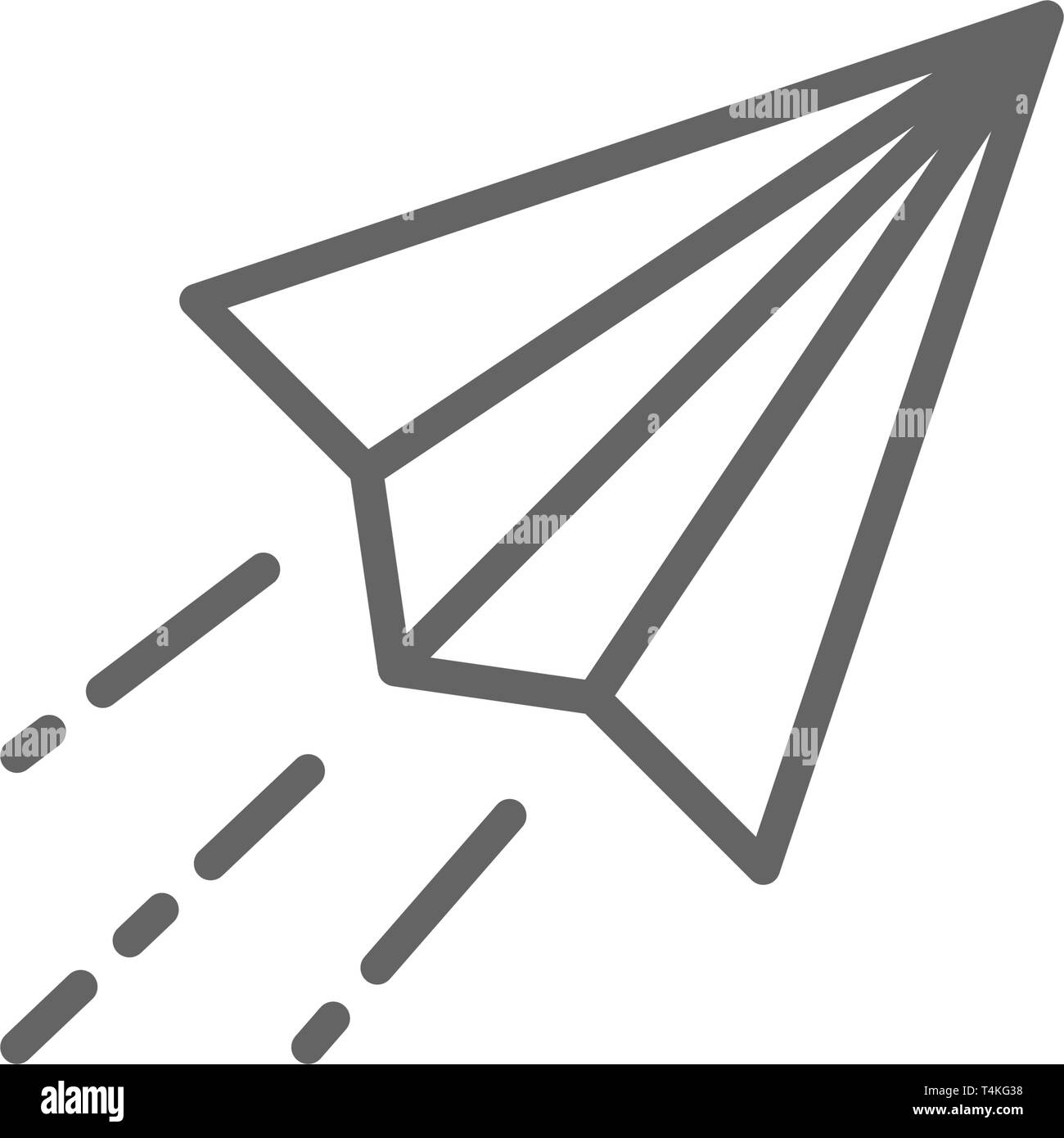 Vector paper plane, origami airplane line icon Stock Vector Image & Art ...