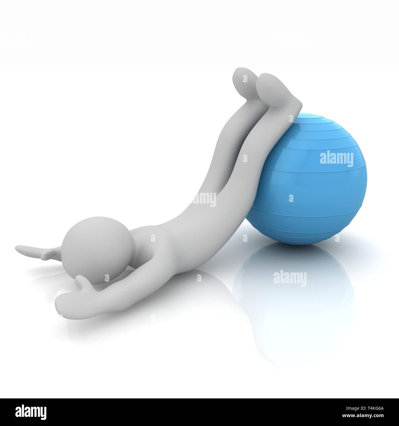 3d man exercising position on fitness ball. My biggest pilates series ...