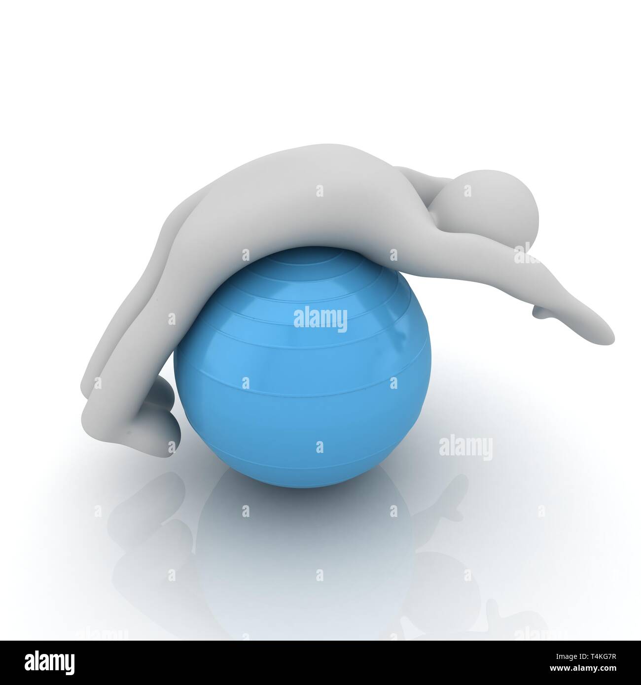 3d man exercising position on fitness ball. My biggest pilates series ...