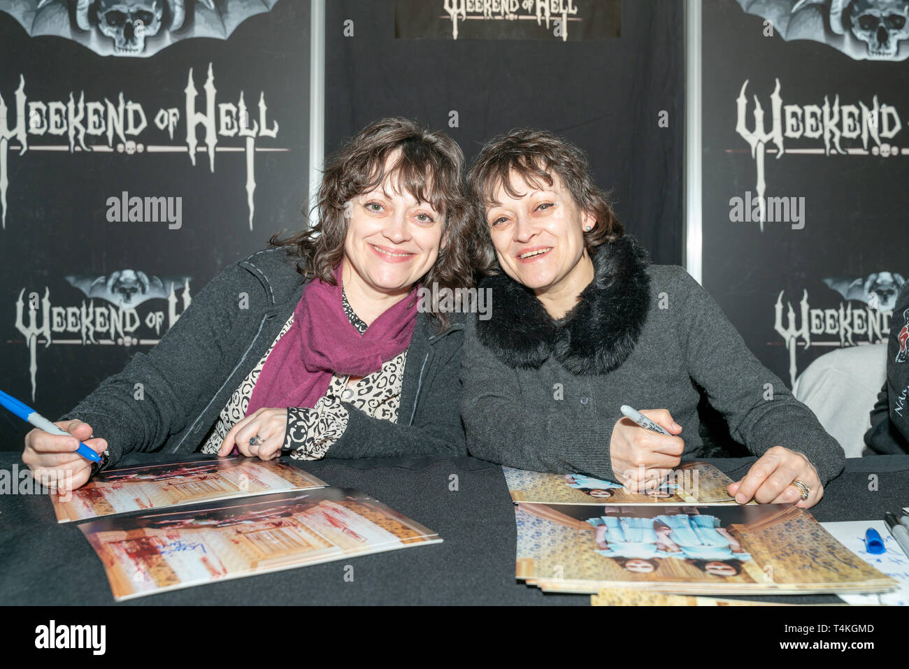 DORTMUND, GERMANY - April 13th 2018: Lisa & Louise Burns (twins, the ...