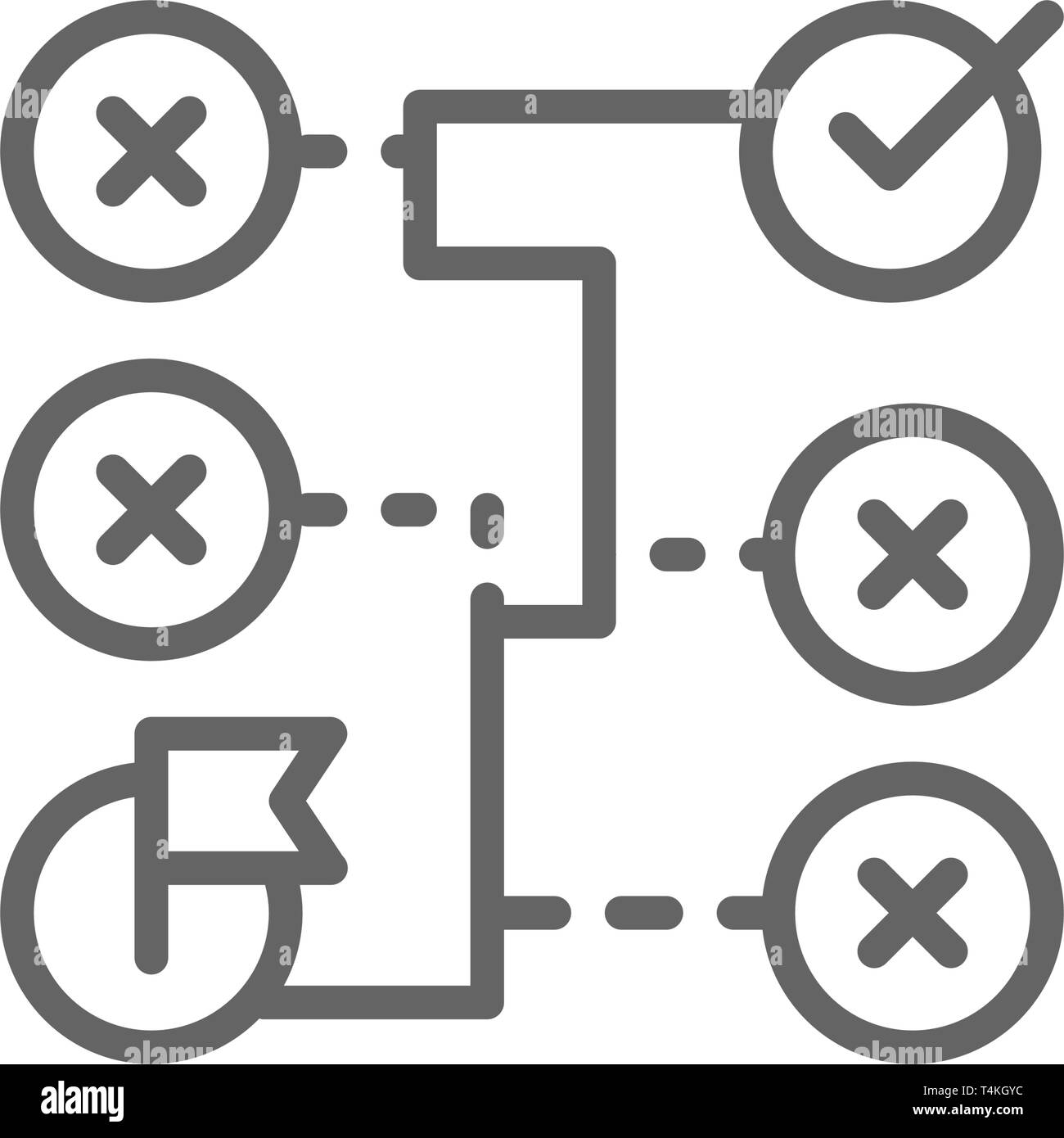 Correct Solution Labyrinth Algorithm Coding Block Schemes Line Icon Stock Vector Image And Art