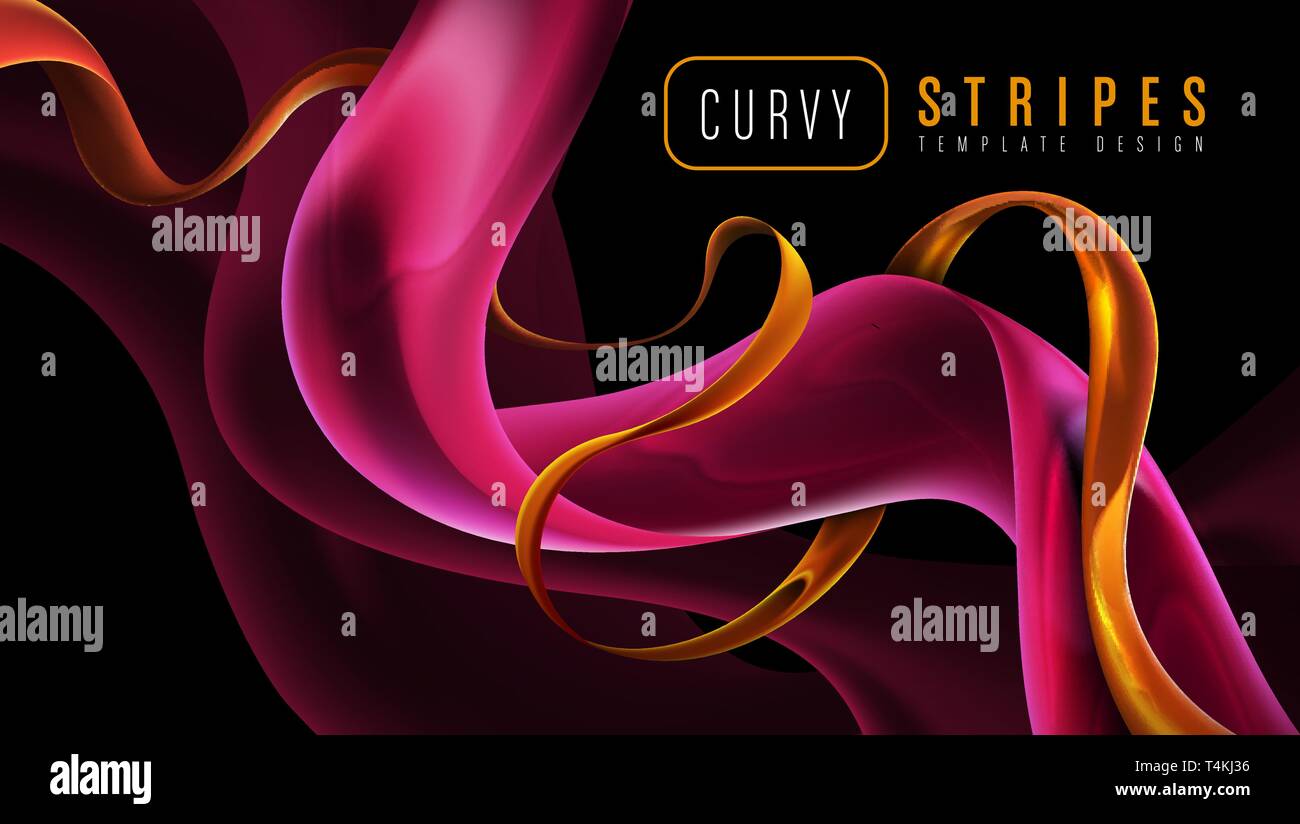 Curvy Stripes Template Design Stock Vector Image & Art - Alamy