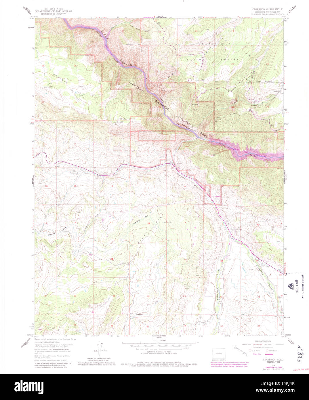 Cimarron colorado map Cut Out Stock Images & Pictures - Alamy