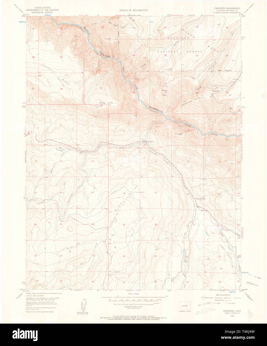 Cimarron colorado map hi-res stock photography and images - Alamy