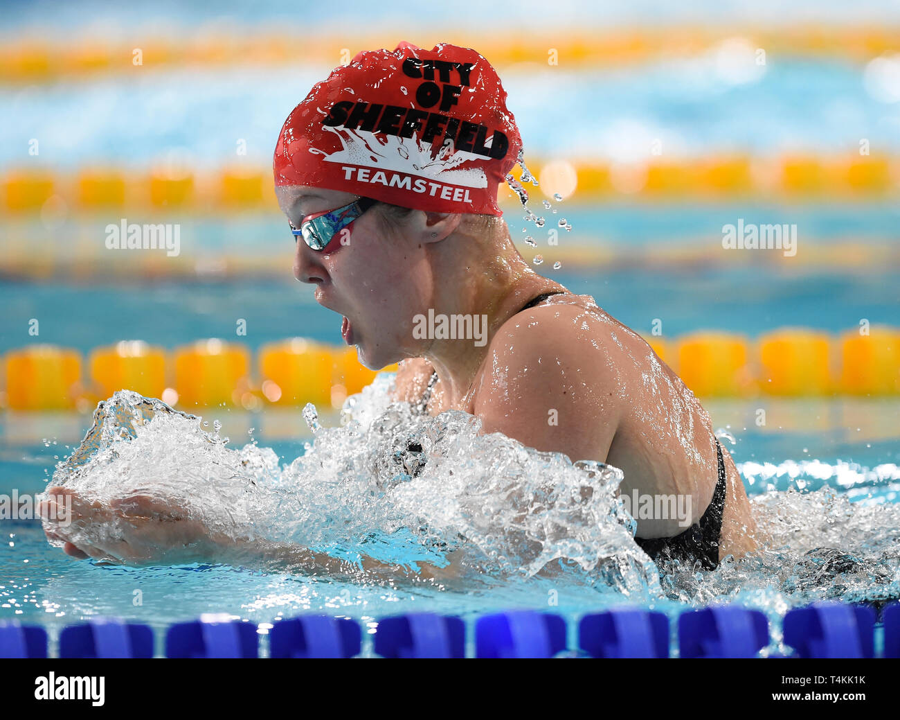 Abigail Miles competing in Heat 3 of the Women's 200m Breaststroke ...