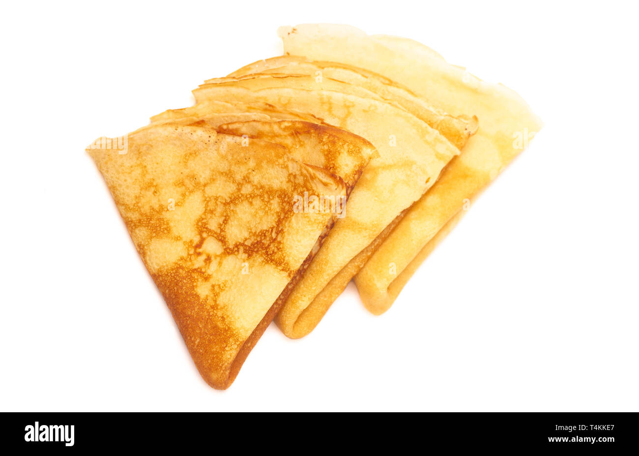 Triangle Folded Classic French Crepes on a White Background Stock Photo ...
