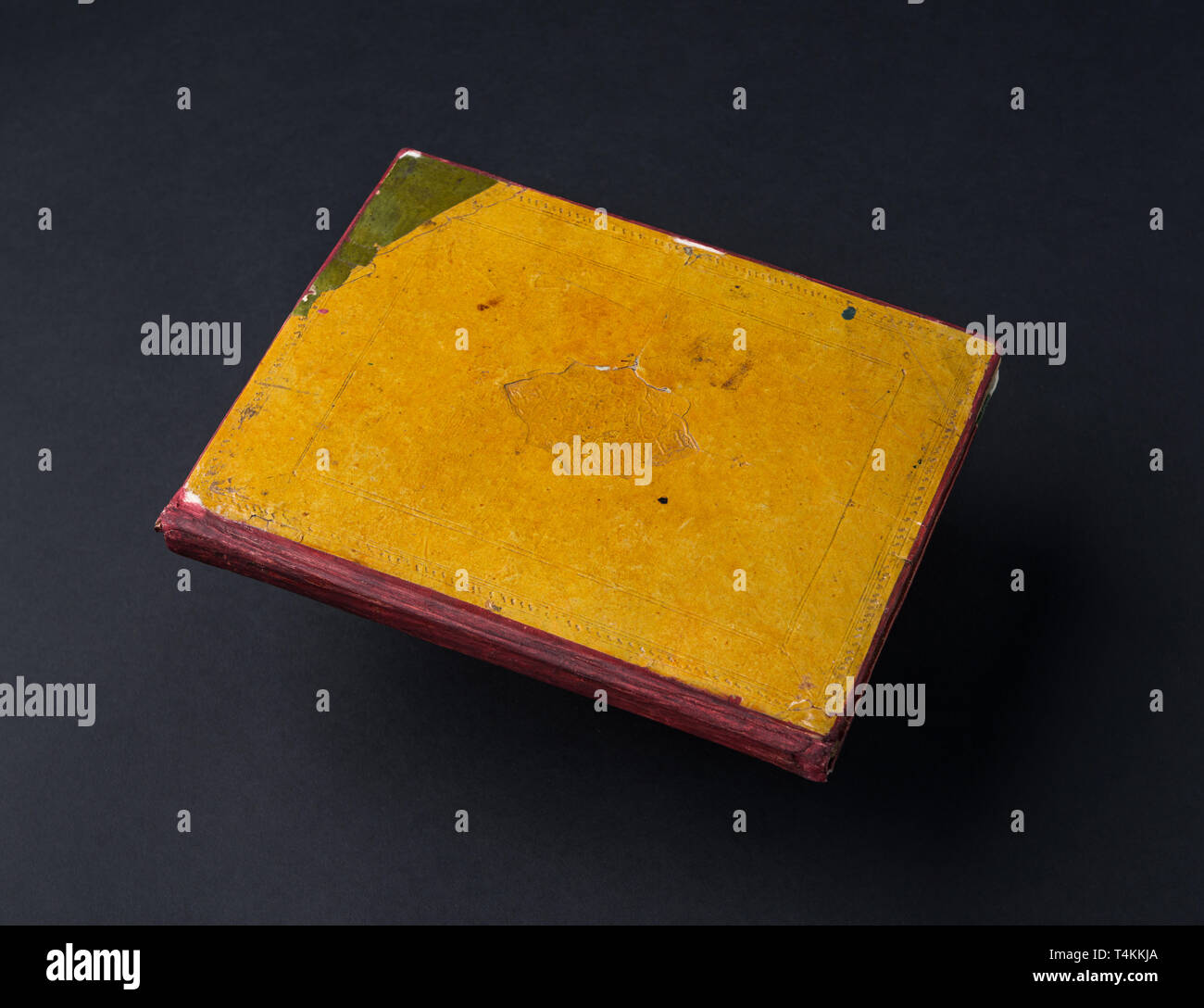 old shabby book on a black background. ancient handwritten book Stock ...
