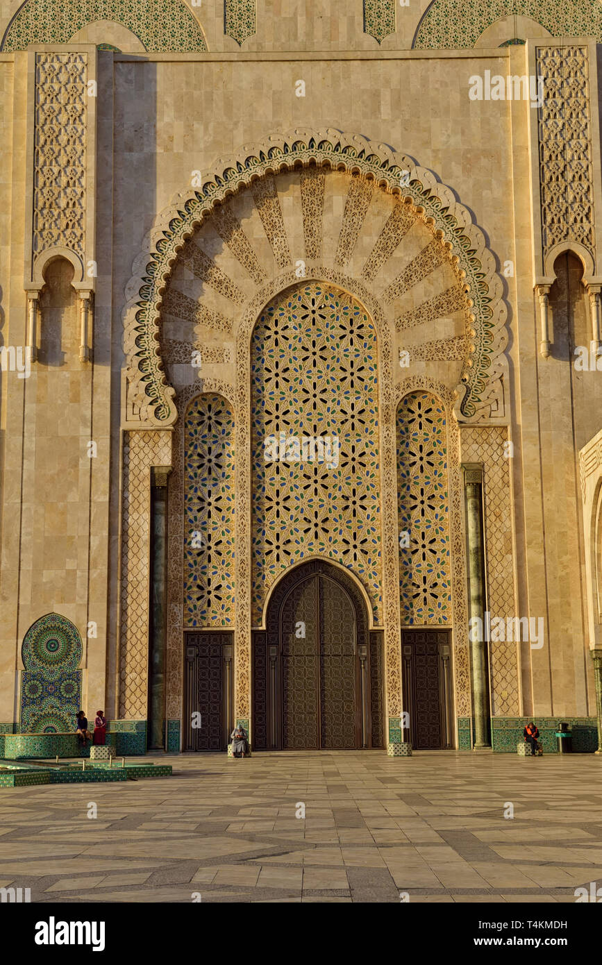 The exterior surfaces of the mosque display titanium, bronze, and ...