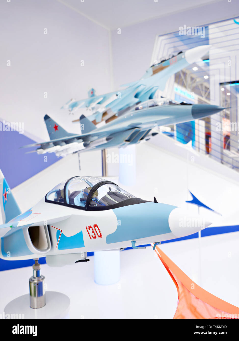 Modern Russian fighter aircraft at the exhibition Stock Photo - Alamy