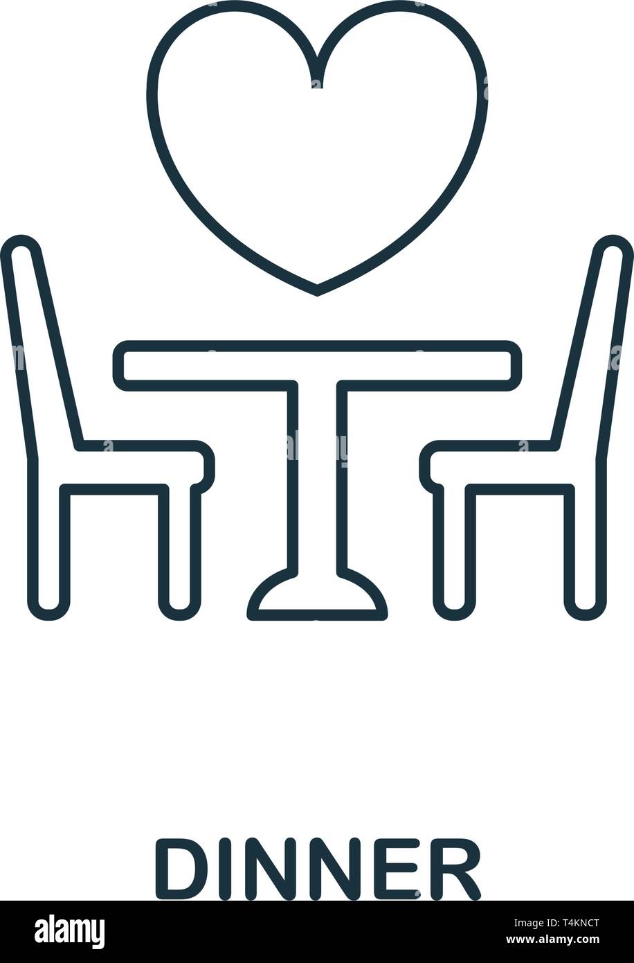 Dinner outline icon. Premium style design from honeymoon icons ...