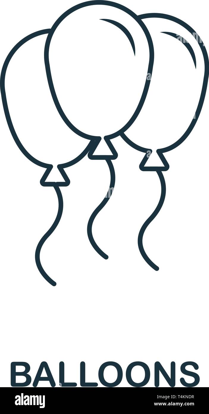 Balloons outline icon. Premium style design from honeymoon icons ...