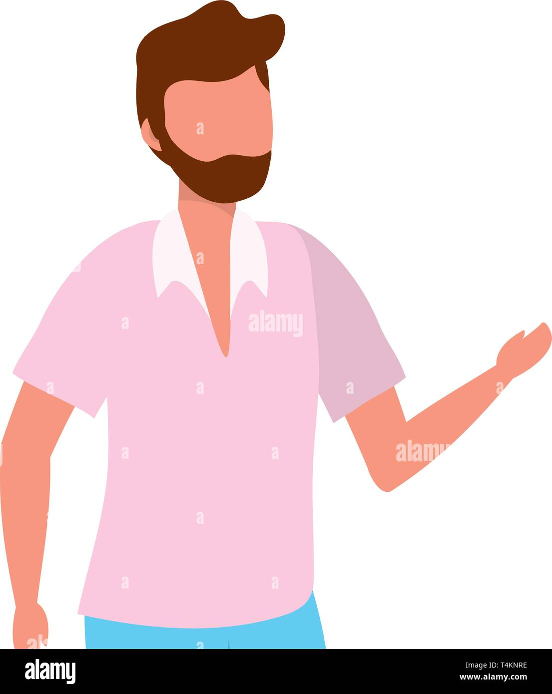 young man raised hand cartoon vector illustration graphic design Stock ...
