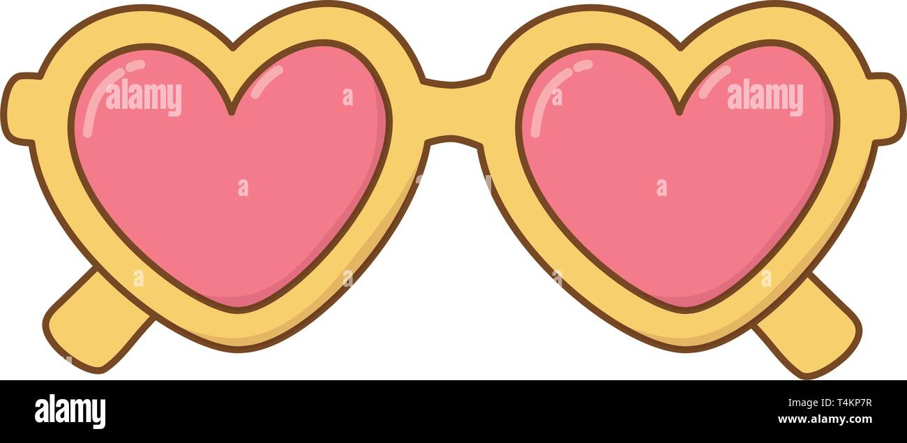 heart shape sunglasses icon cartoon vector illustration graphic design ...