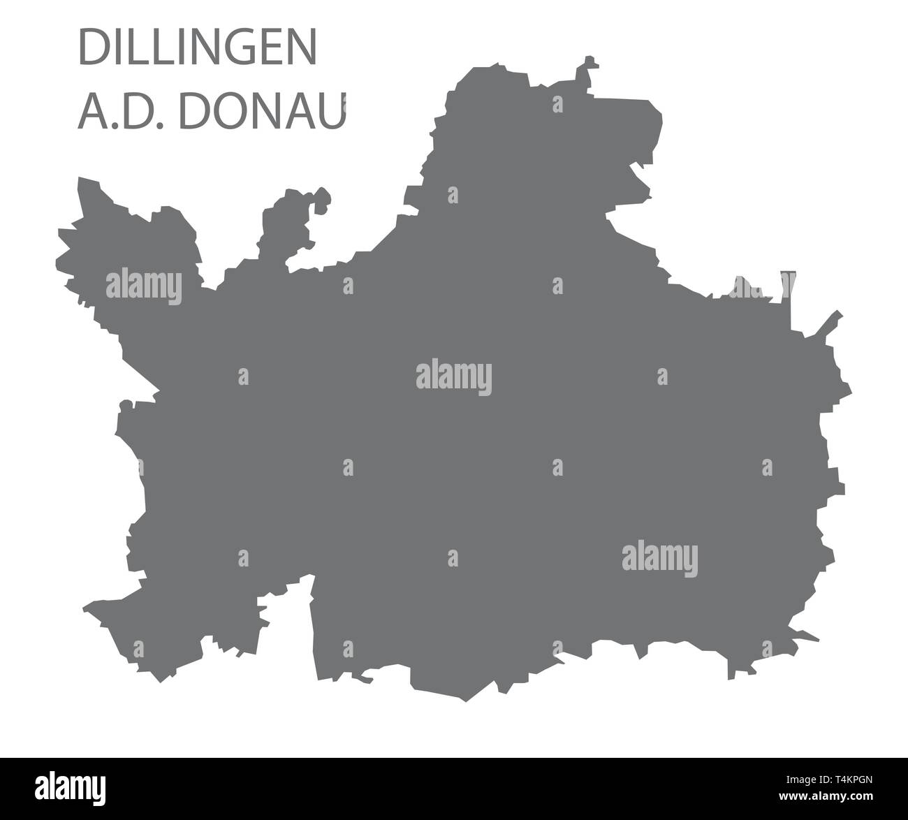 Dillingen an der Donau grey county map of Bavaria Germany Stock Vector ...