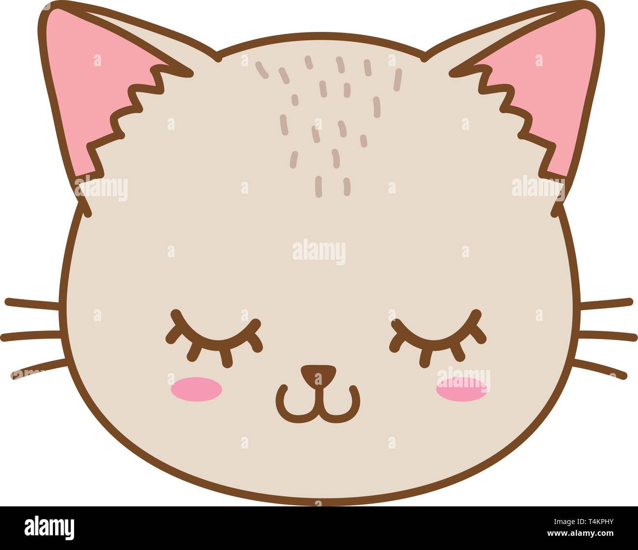 cat face wink eye icon cartoon vector illustration graphic design Stock ...