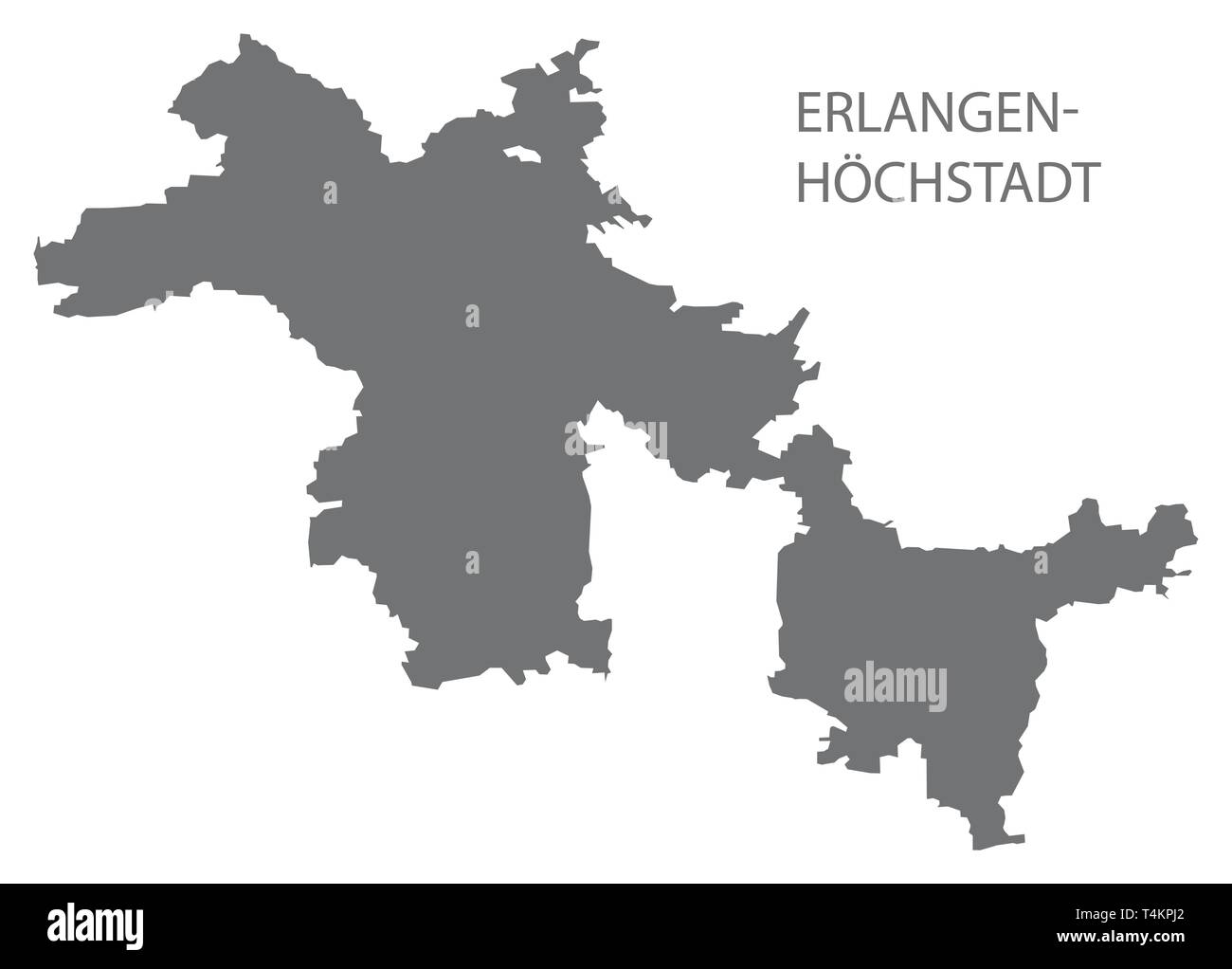 Erlangen-Hoechstadt grey county map of Bavaria Germany Stock Vector Image & Art - Alamy