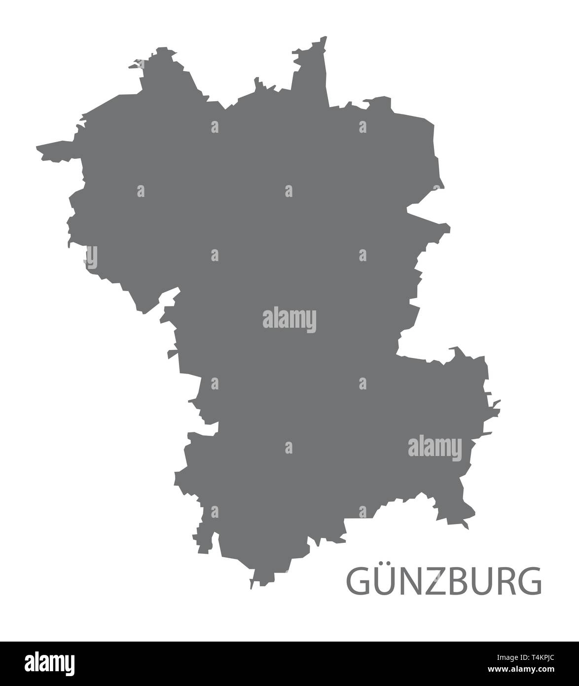 Guenzburg grey county map of Bavaria Germany Stock Vector Image & Art - Alamy