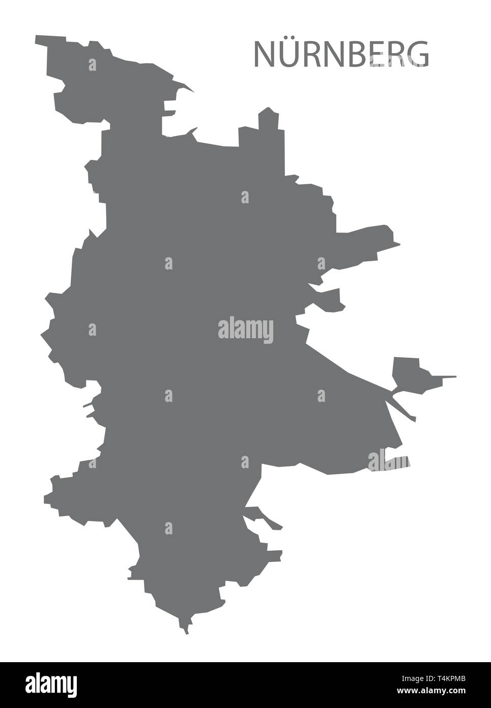 Nuremberg grey county map of Bavaria Germany Stock Vector Image & Art - Alamy