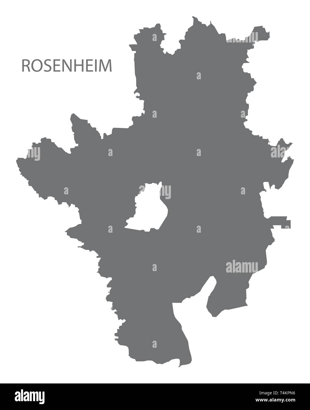 Rosenheim grey county map of Bavaria Germany Stock Vector Image & Art - Alamy