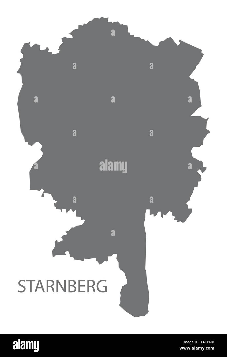 Starnberg grey county map of Bavaria Germany Stock Vector Image & Art - Alamy